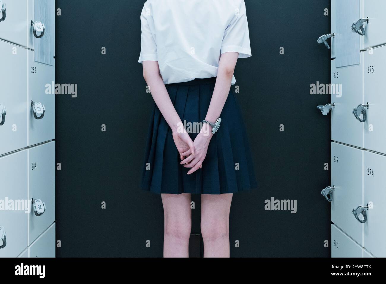 Female students standing in locker room Stock Photo - Alamy