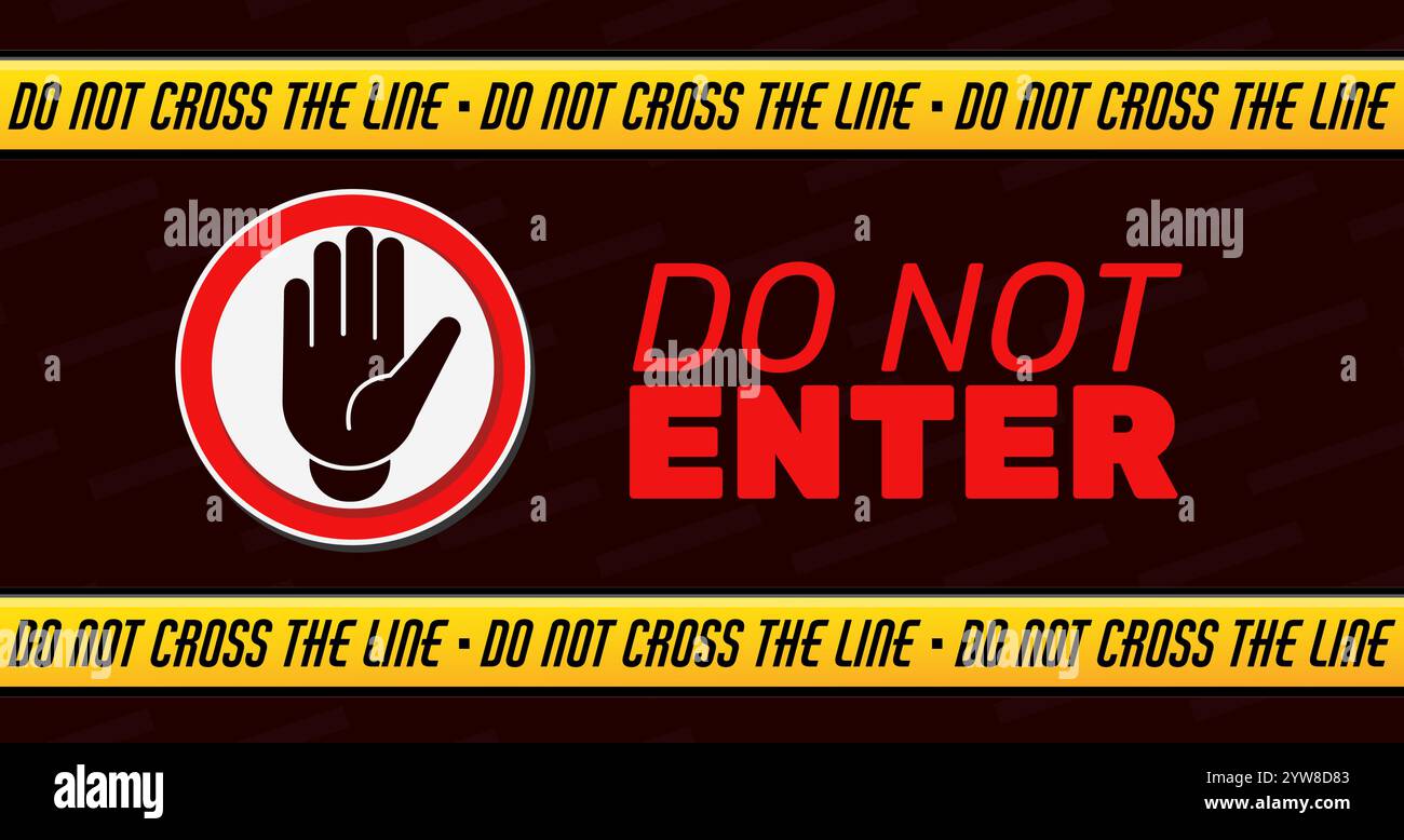 Police warning stripes. Yellow and black tape isolation. Quarantine ...