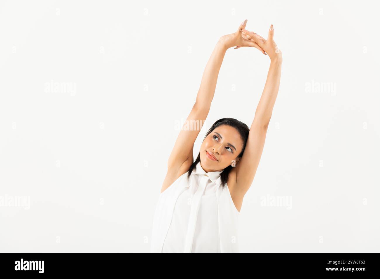 Half woman stretching Stock Photo - Alamy