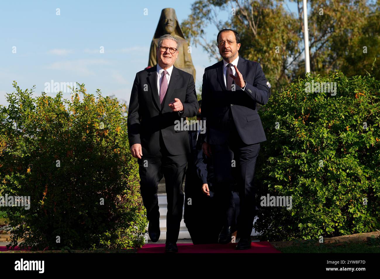 Prime Minister Sir Keir Starmer is welcomed by Cyprus' President Nikos ...