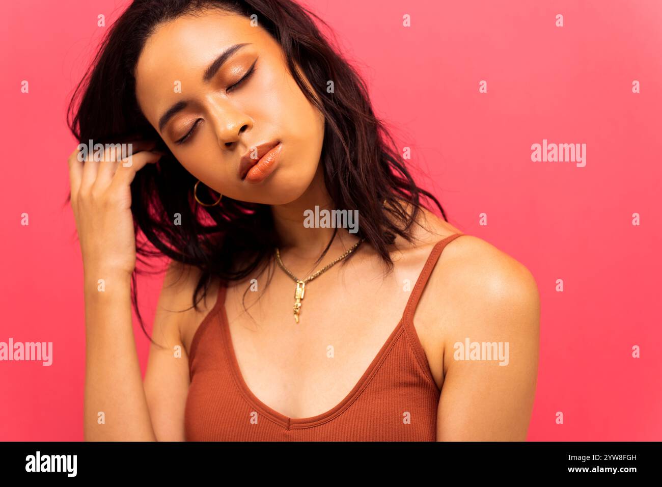 Portrait of half woman Stock Photo - Alamy
