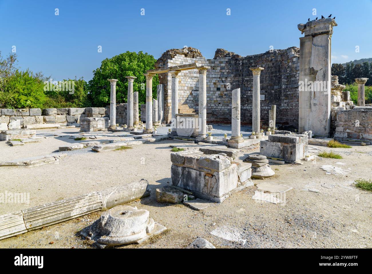 Scenic ruins of the Church of Mary in Ephesus (Efes Stock Photo - Alamy
