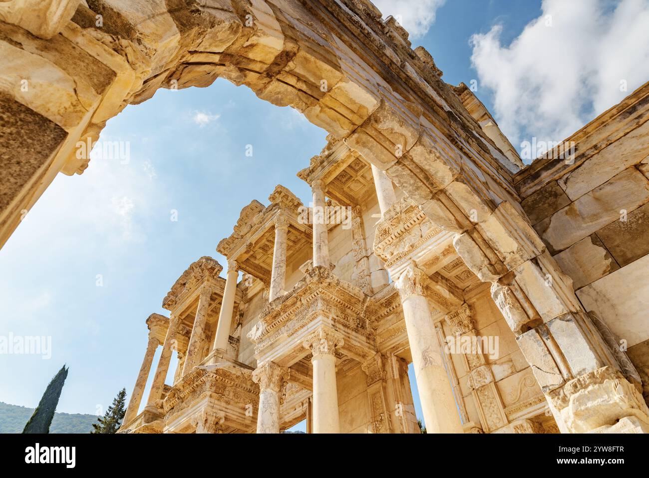 The Gate of Augustus and the Library of Celsus, Ephesus Stock Photo - Alamy