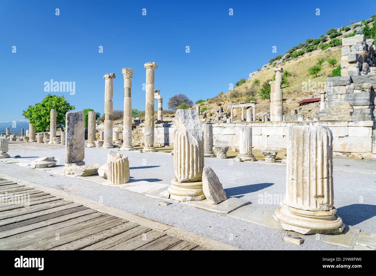 Awesome view of columns in Ephesus (Efes) at Turkey Stock Photo - Alamy