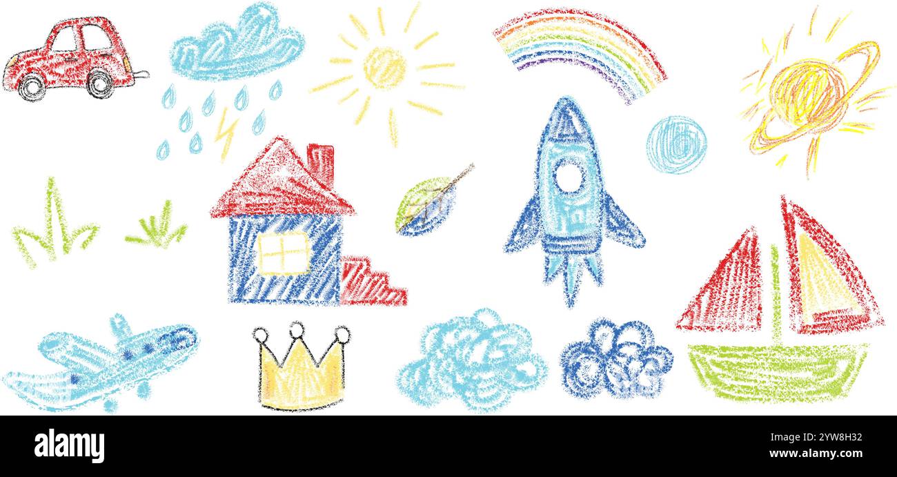 Simple chalk drawings hi-res stock photography and images - Alamy