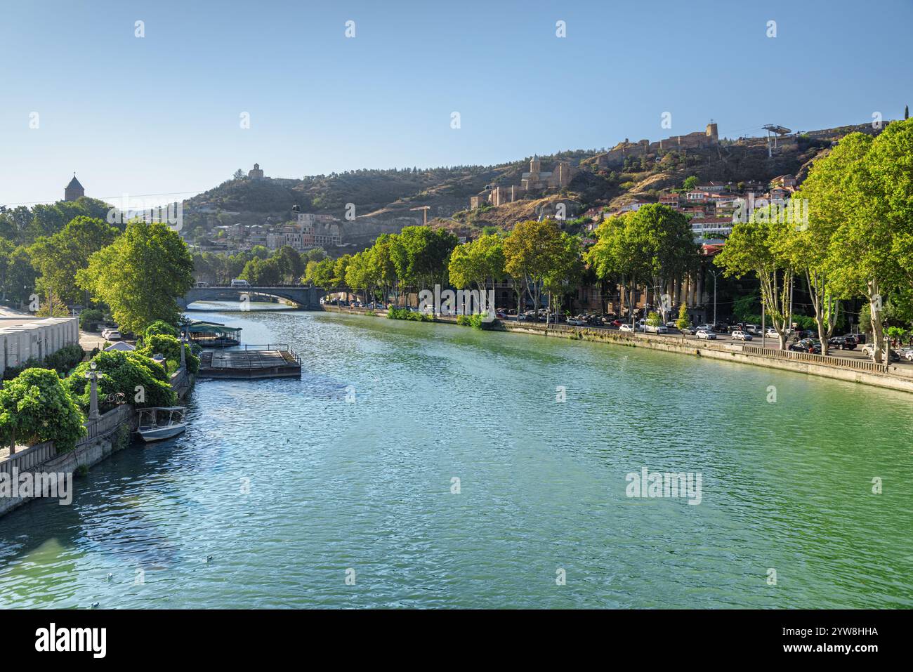 The Kura (Mtkvari) River in Old Town of Tbilisi, Georgia Stock Photo ...
