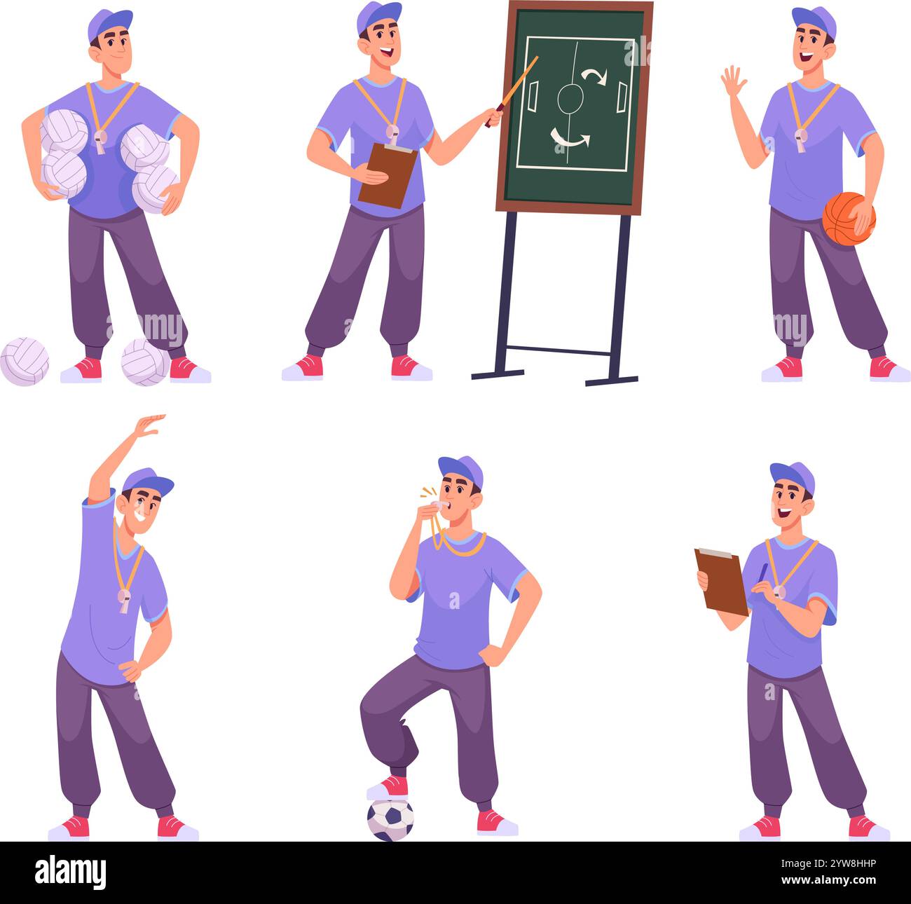 Physical education teacher. Pupils sport activities with teacher exact ...