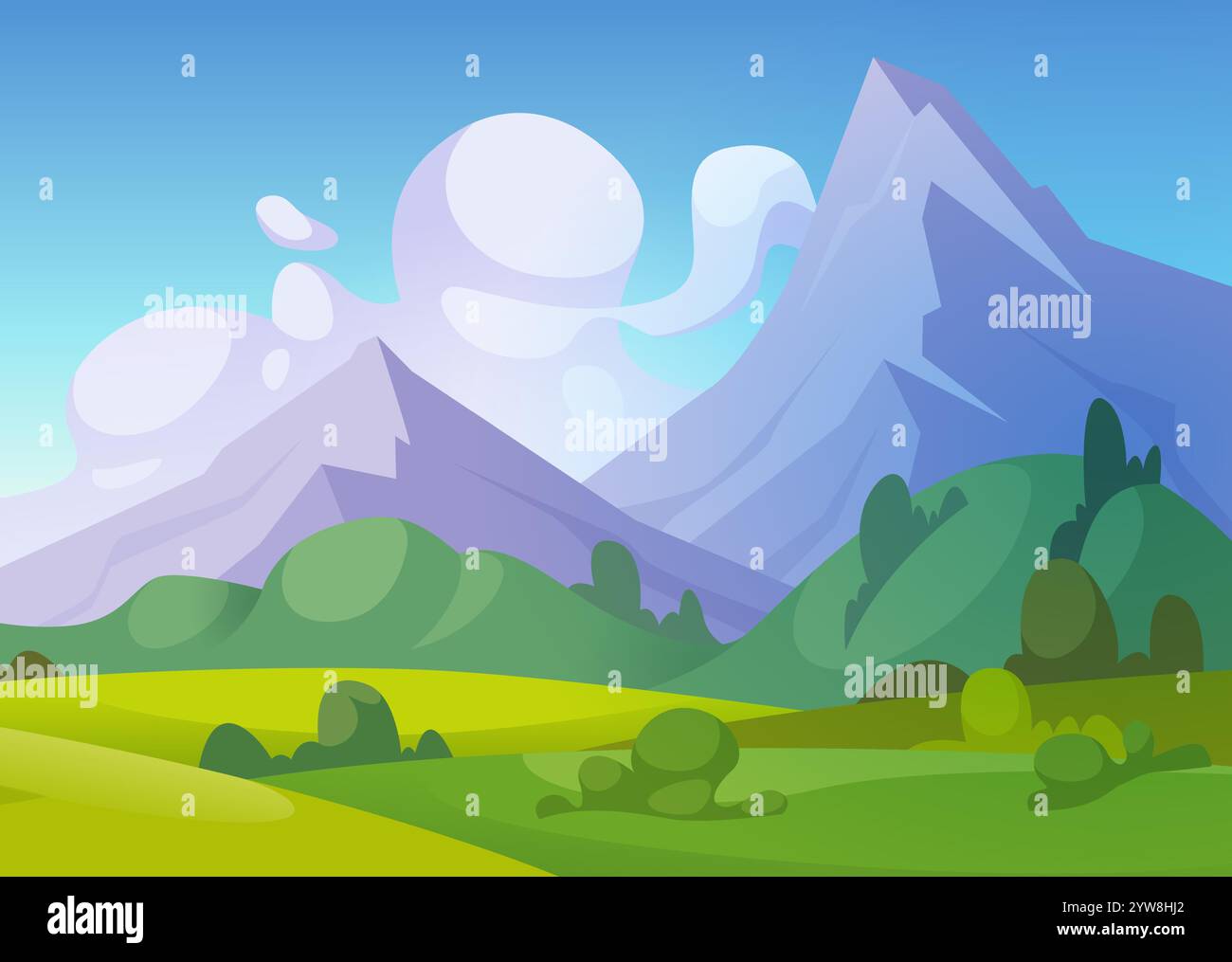 mountain. outdoor background with big mountain. vector cartoon template ...