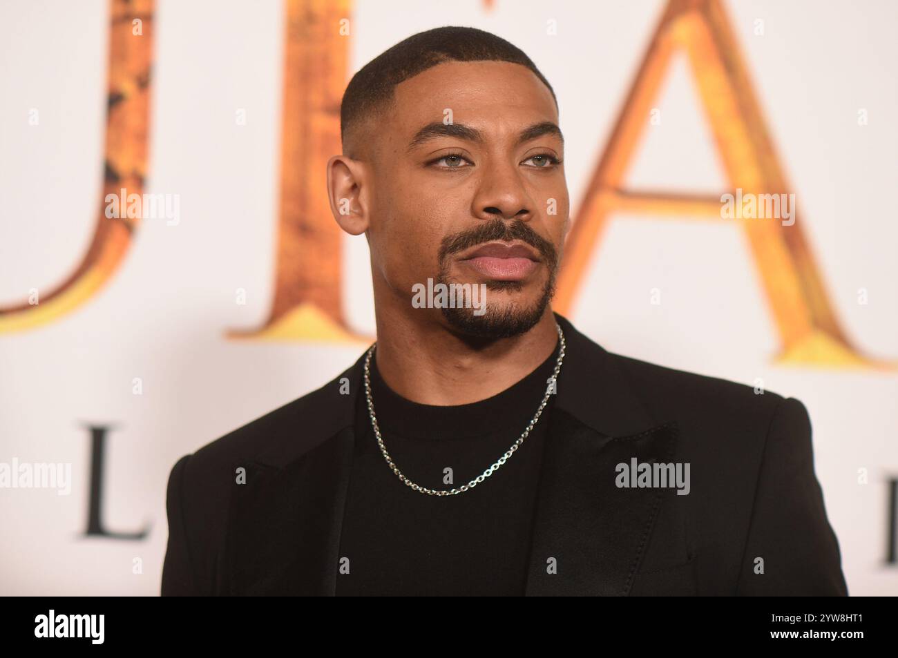 Aaron Pierre arrives at the premiere of "Mufasa: The Lion King" on ...