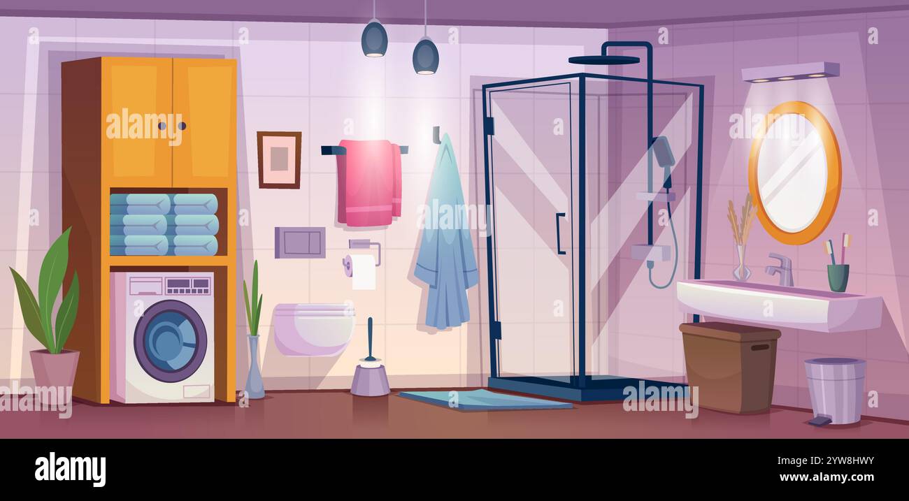 Bathroom interior. Background of modern bathroom and toilet exact ...