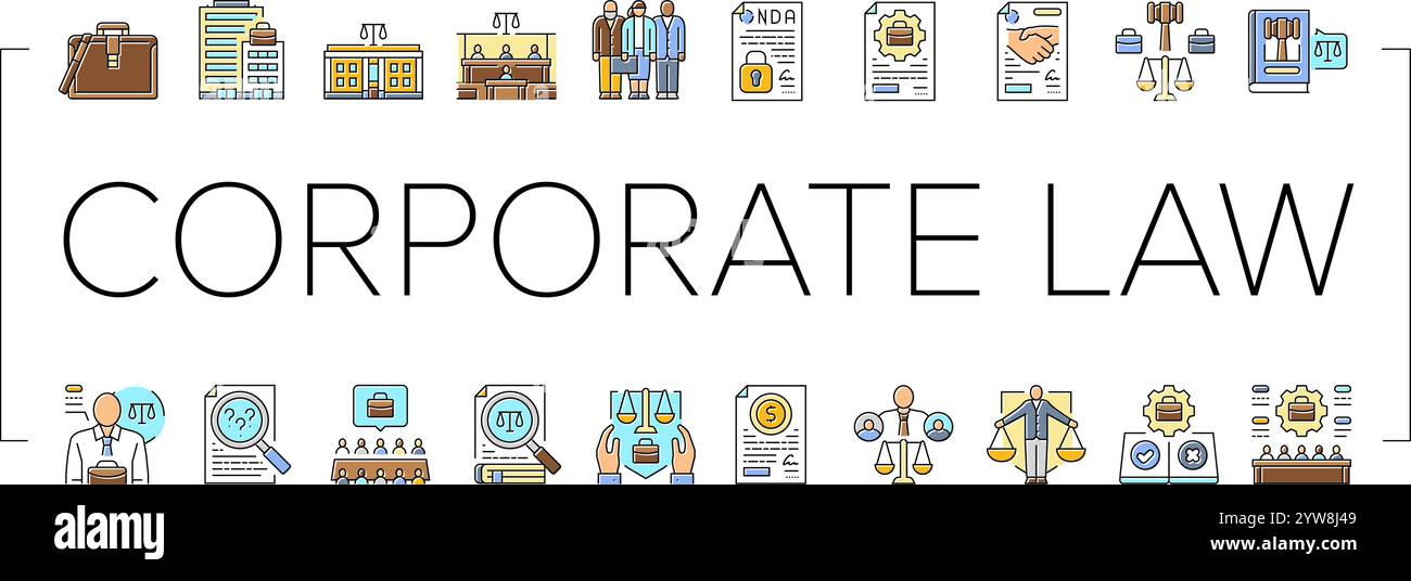 corporate law compliance icons set vector Stock Vector Image & Art - Alamy