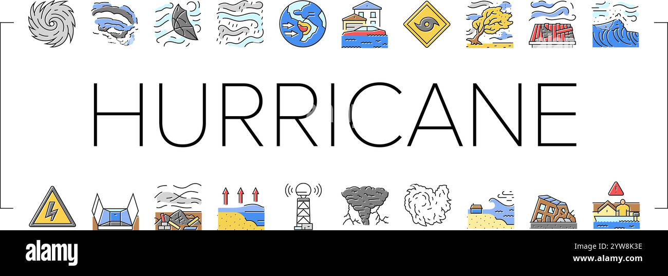 hurricane cyclone storm wind icons set vector Stock Vector Image & Art ...