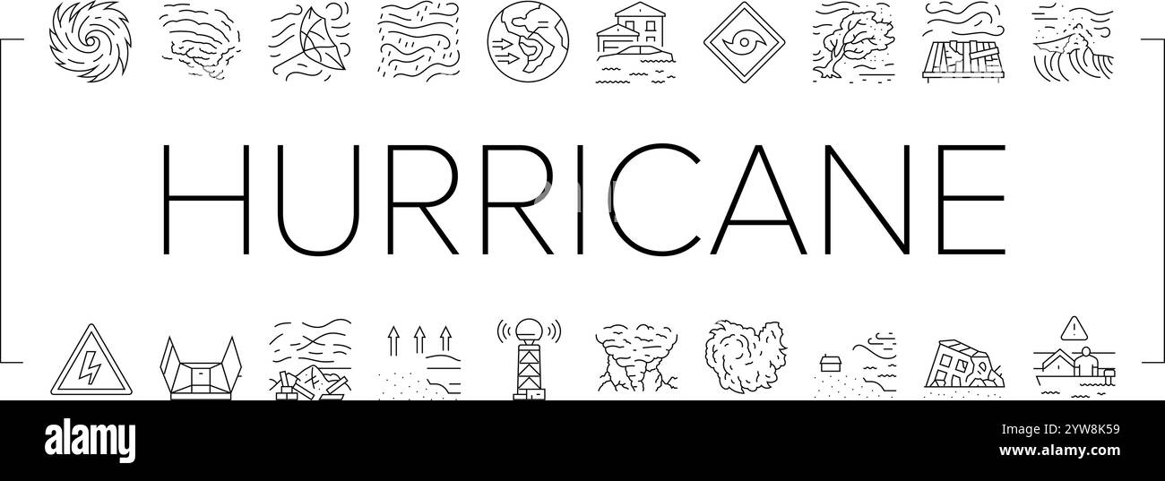 hurricane cyclone storm wind icons set vector Stock Vector Image & Art ...