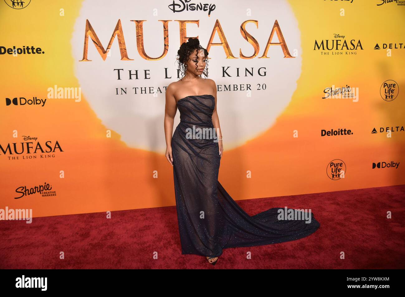 Chloe Bailey arrives at the premiere of "Mufasa: The Lion King" on ...