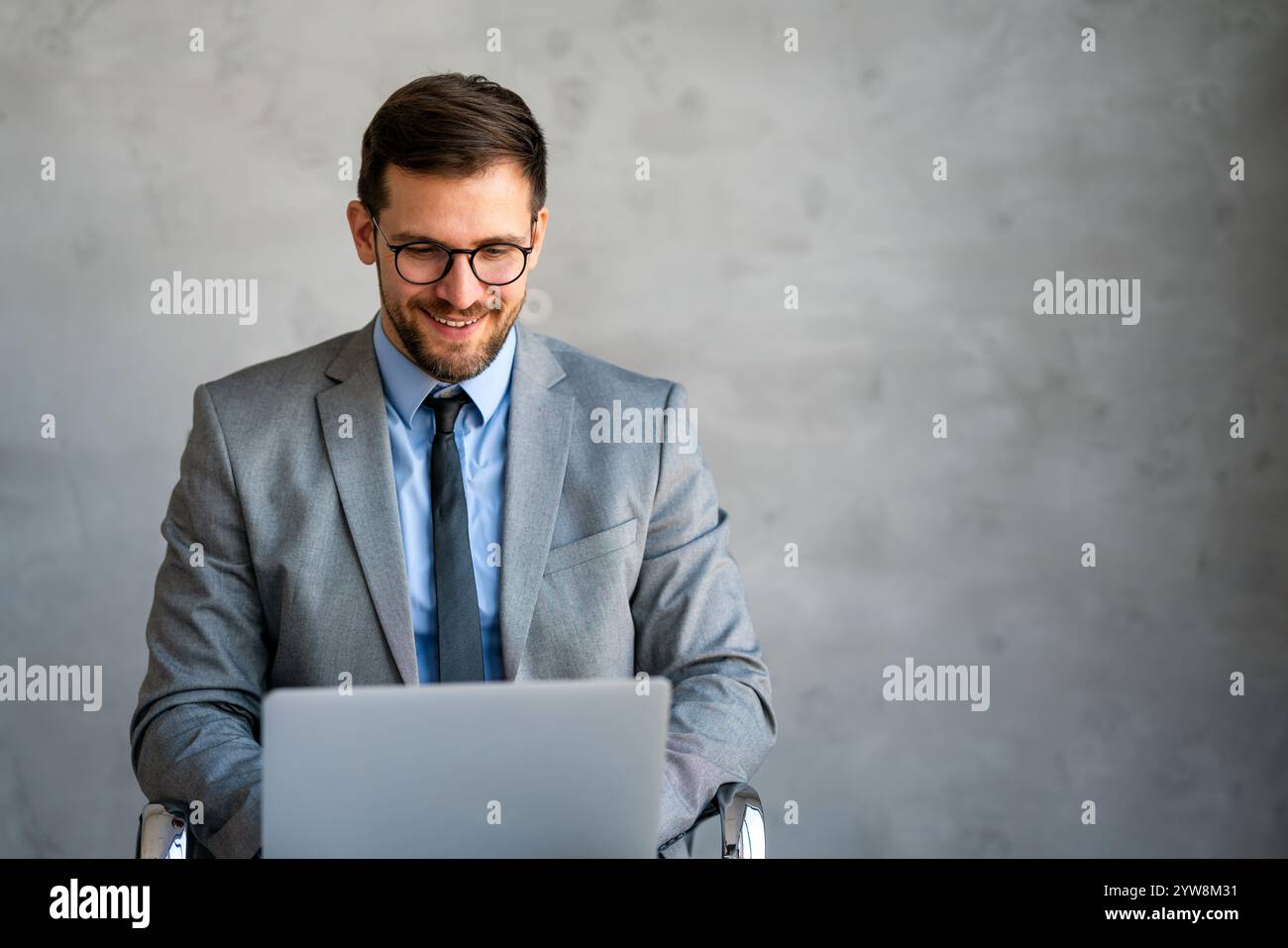 Happy professional business man company employee, young entrepreneur ...