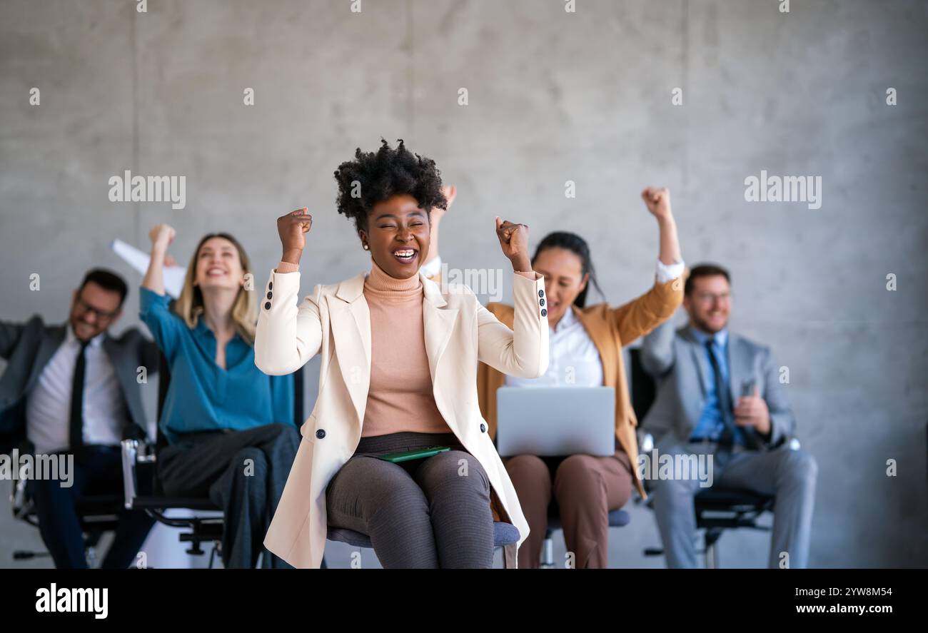 Success group of multiethnic entrepreneurs and business people ...