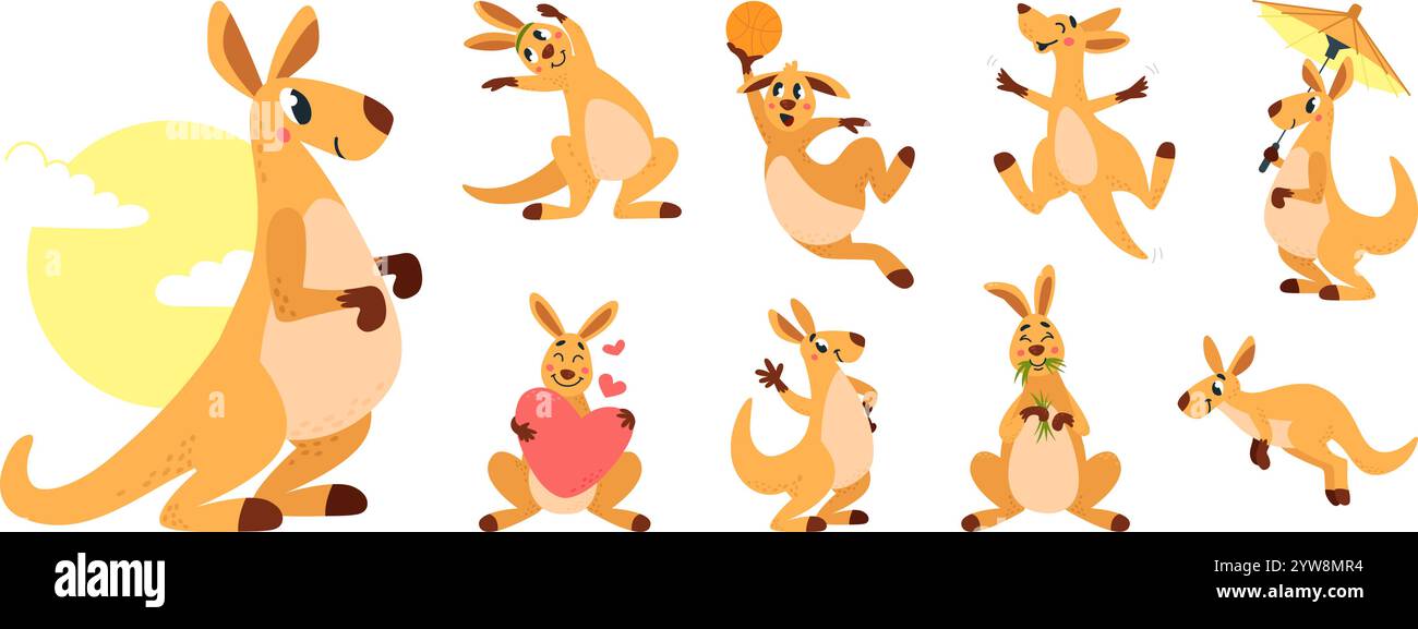 Kangaroo baby eating Stock Vector Images - Alamy