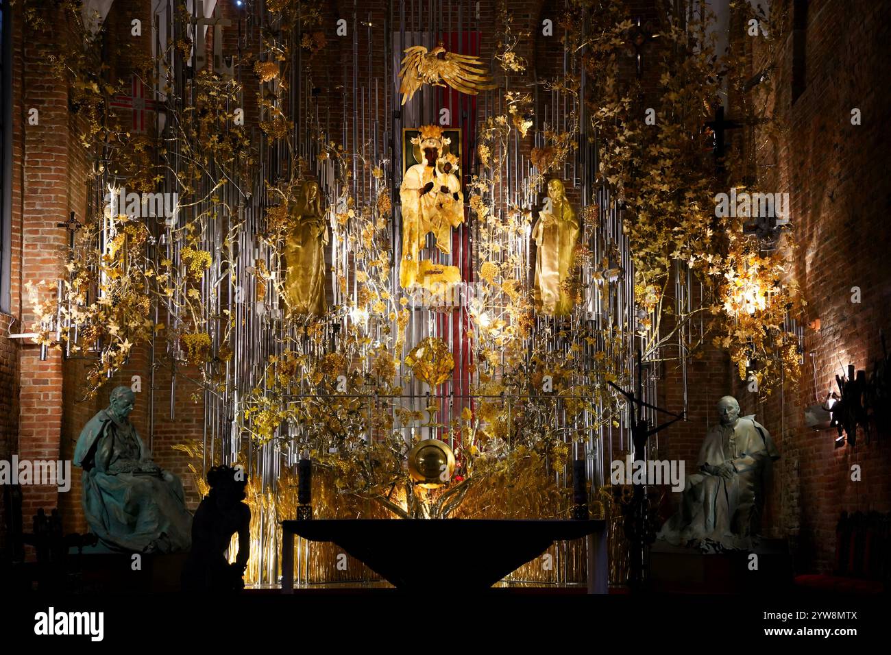 Amber altar in St. Bridget church. February 20, 2024 Gdansk, Poland ...