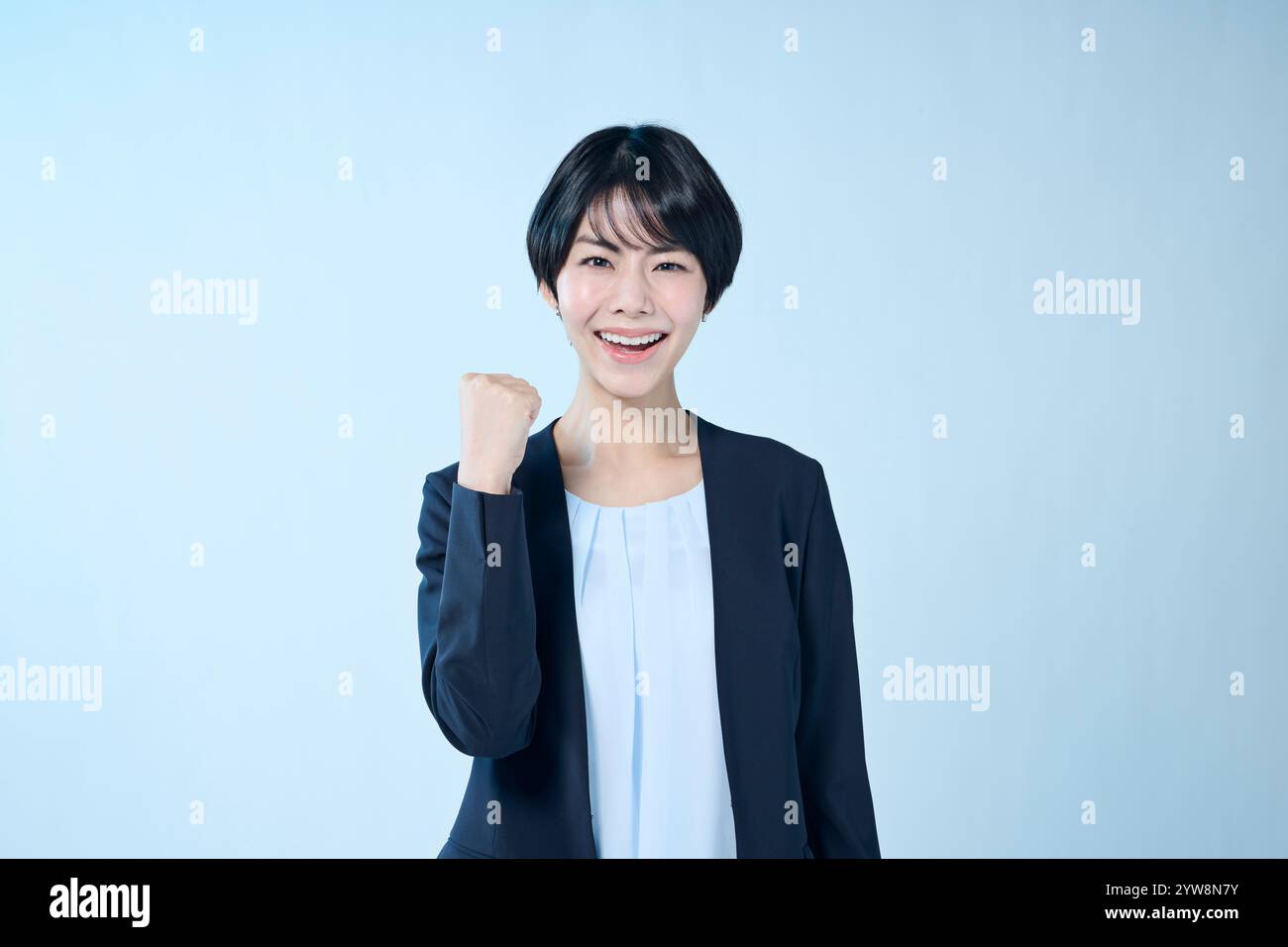 Happy female employee laugh hi-res stock photography and images - Alamy