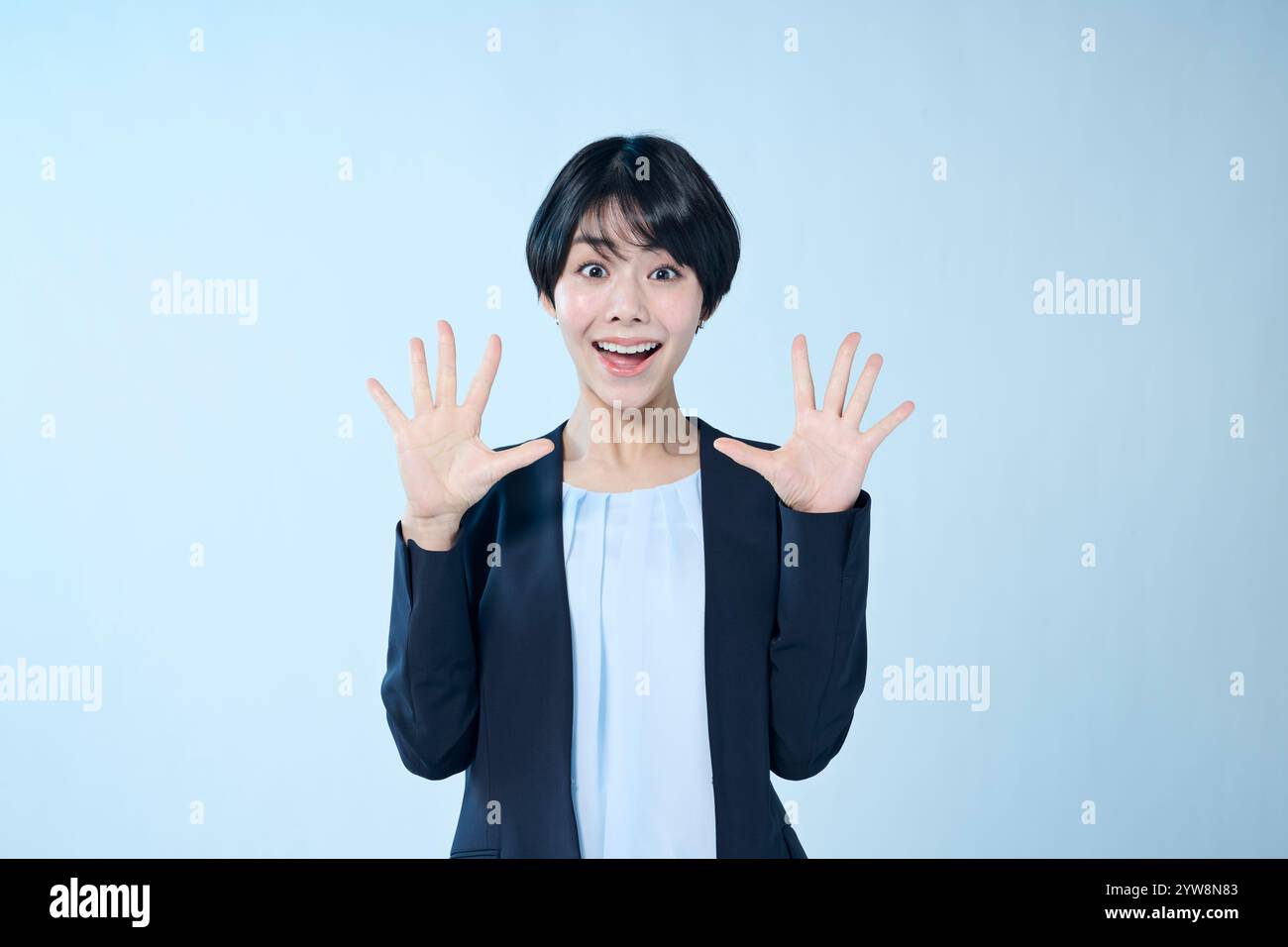 Happy female employee laugh hi-res stock photography and images - Alamy