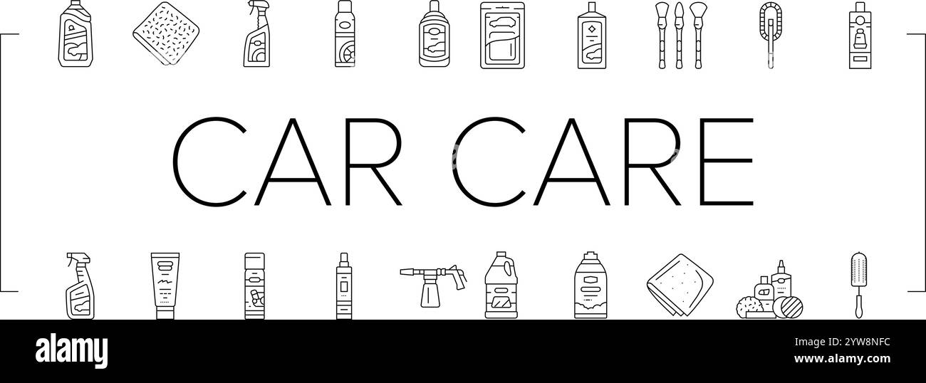 car care detailing wash icons set vector Stock Vector Image & Art - Alamy