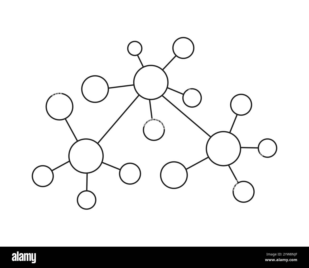 Hub networks connections system symbol line icon. Molecule or atom ...