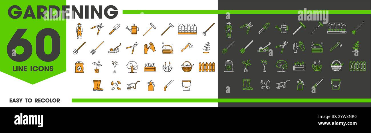 Hat watering can rake Stock Vector Images - Alamy