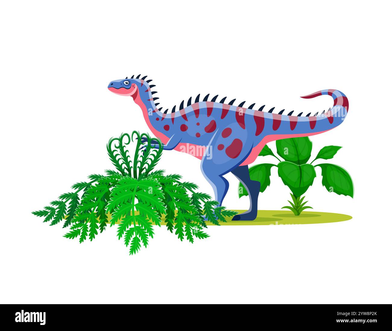 Alectrosaurus cartoon prehistoric dinosaur character. Isolated vector ...