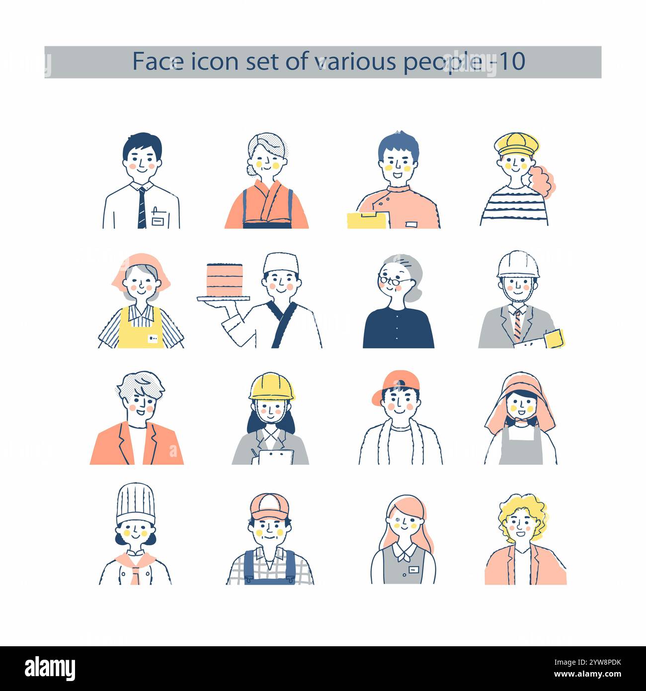 Business person Icon set Upper body Stock Photo - Alamy