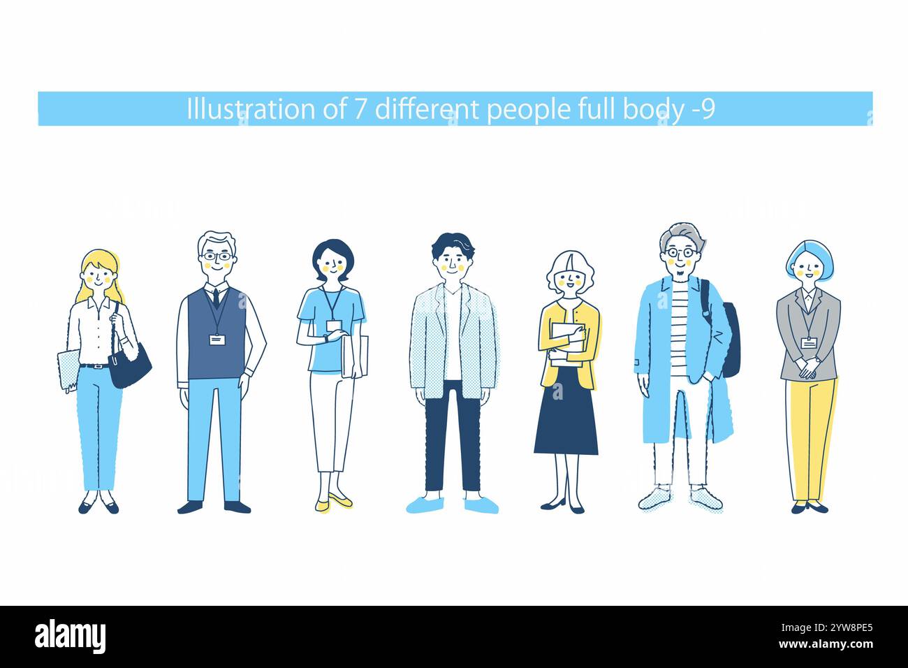 Various 7 business people Full body Stock Photo - Alamy