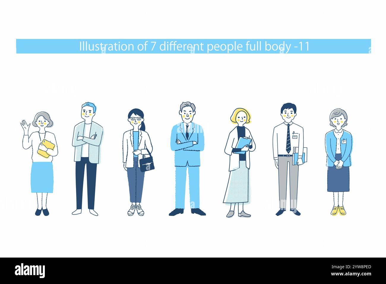 Various 7 business people Full body Stock Photo - Alamy