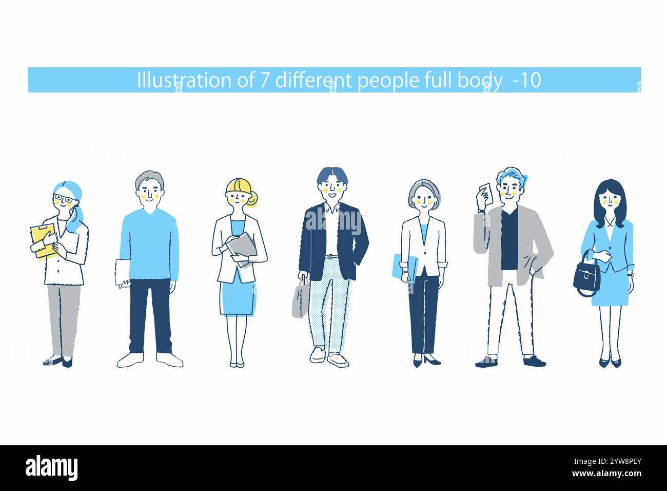 Various 7 business people Full body Stock Photo - Alamy