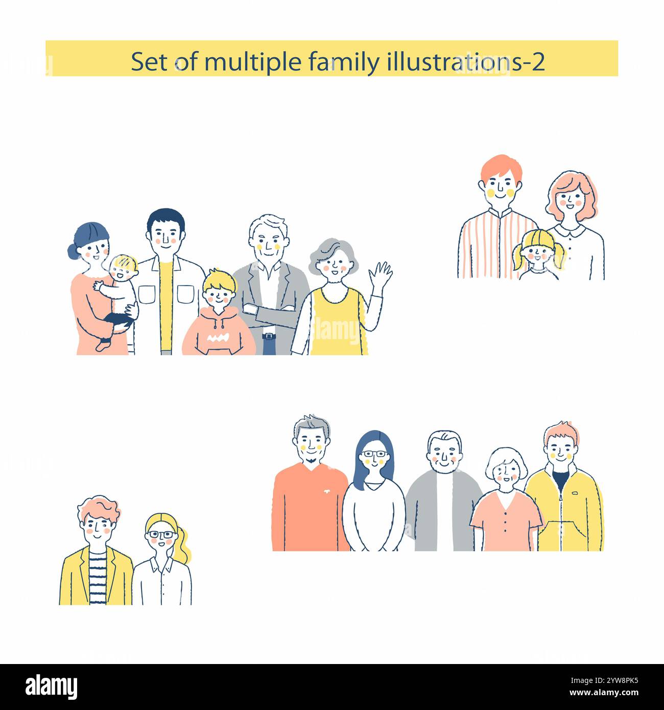 Various family members Upper body Stock Photo - Alamy