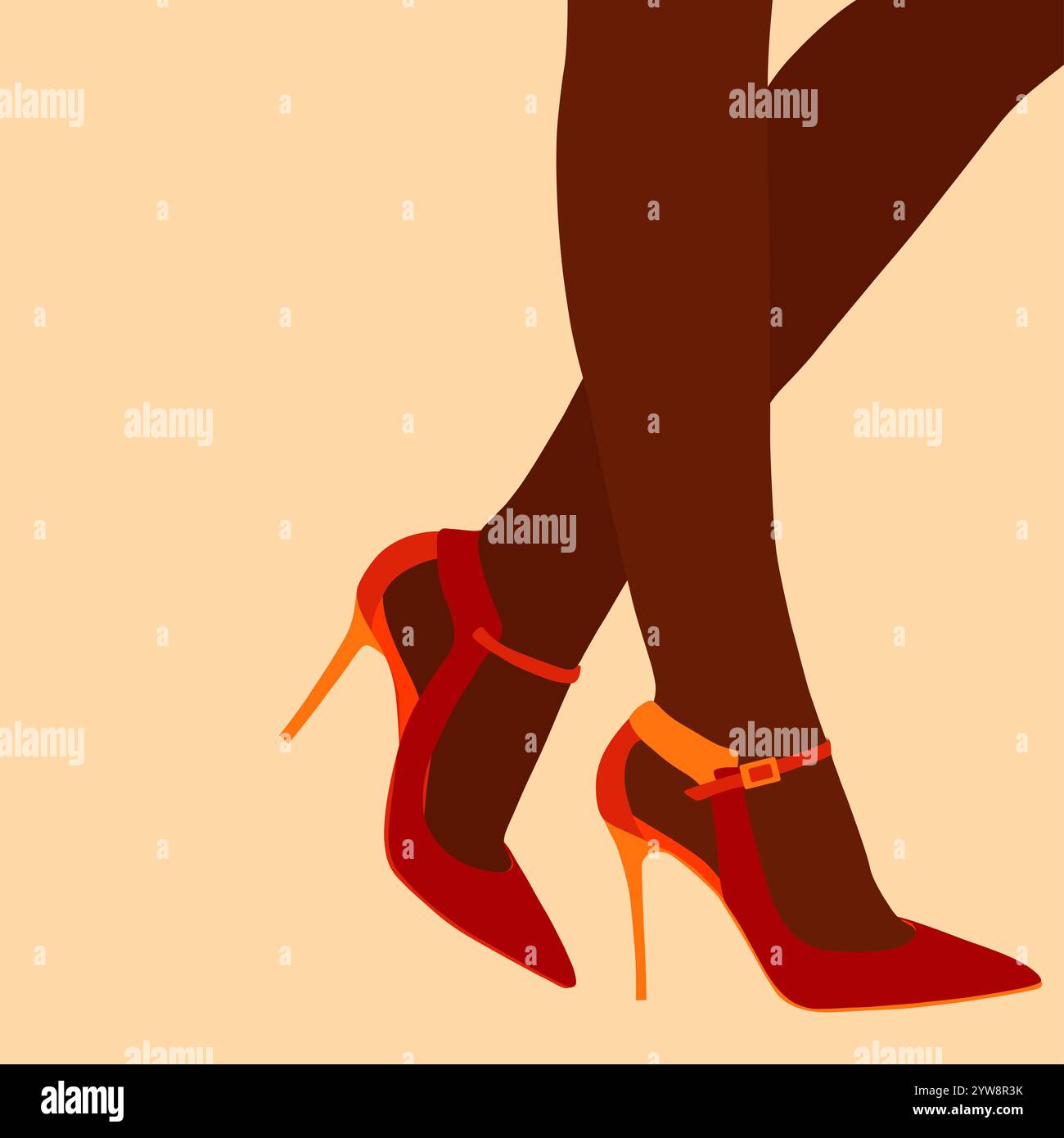 Woman high heel shoes illustration Stock Photo - Alamy