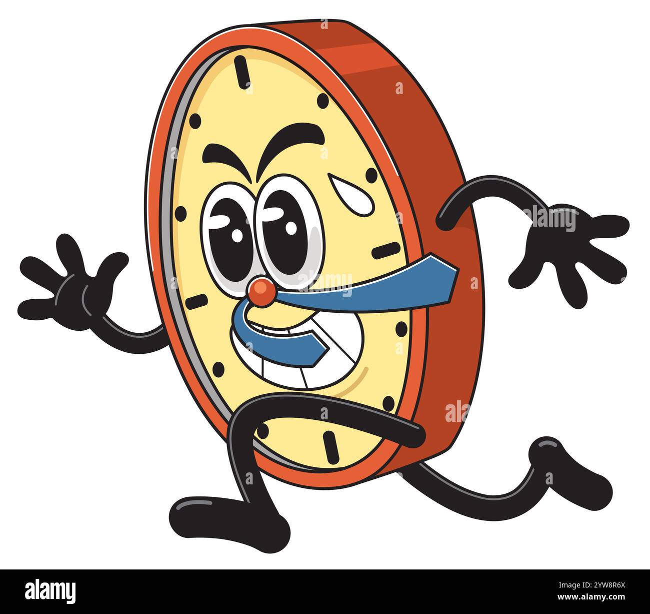 Animated Running Clock Character Illustration Stock Vector Image & Art ...