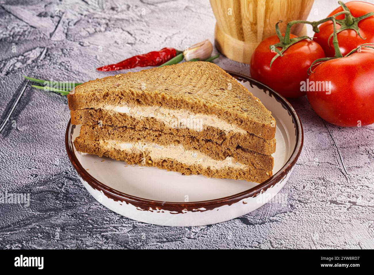 Club sandwich with canned Tuna fish Stock Photo - Alamy