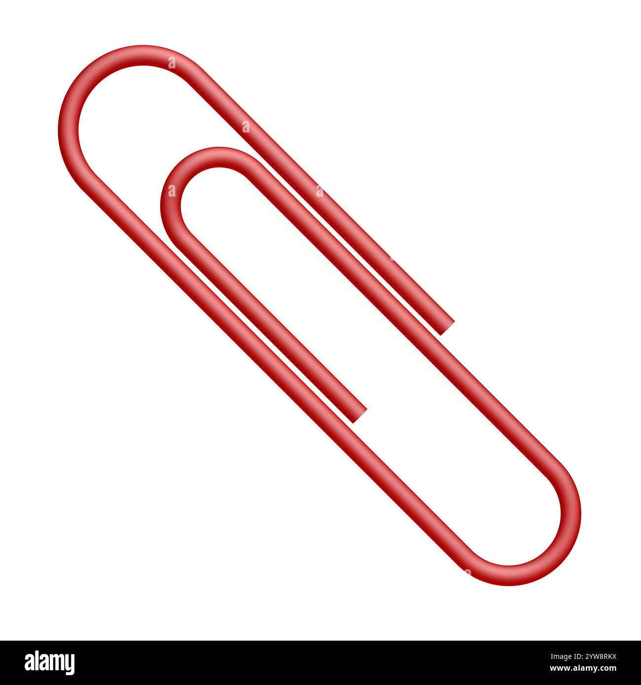 Red paper clip isolated on white background. 3d illustration Stock ...