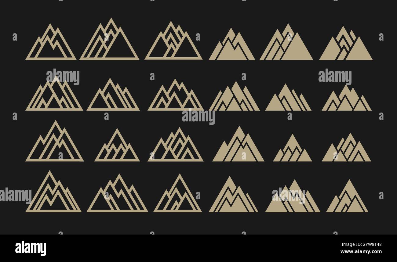 Simple line mountain peak logo icon set Stock Vector Image & Art - Alamy