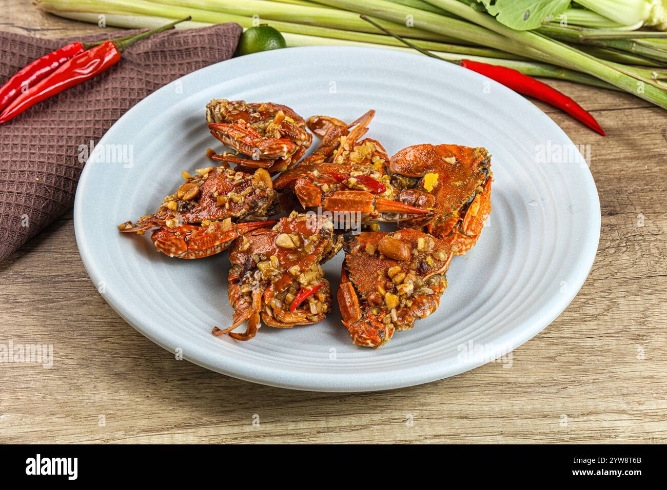 Tasty Steamed Spider crab Claws in tamatind sauce Stock Photo - Alamy