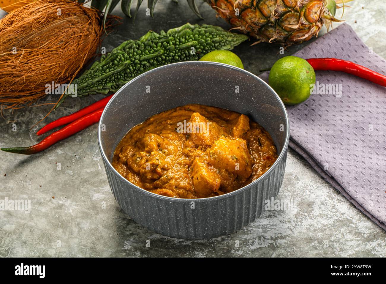 Indian cuisne - Chicken massala with sauce and spices Stock Photo - Alamy