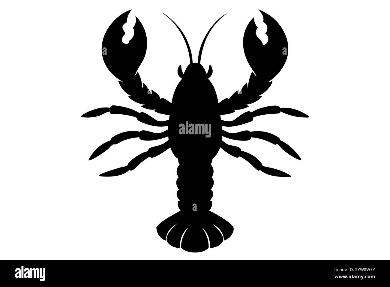 Lobster Silhouette Icon on White Background Stock Vector Image & Art ...