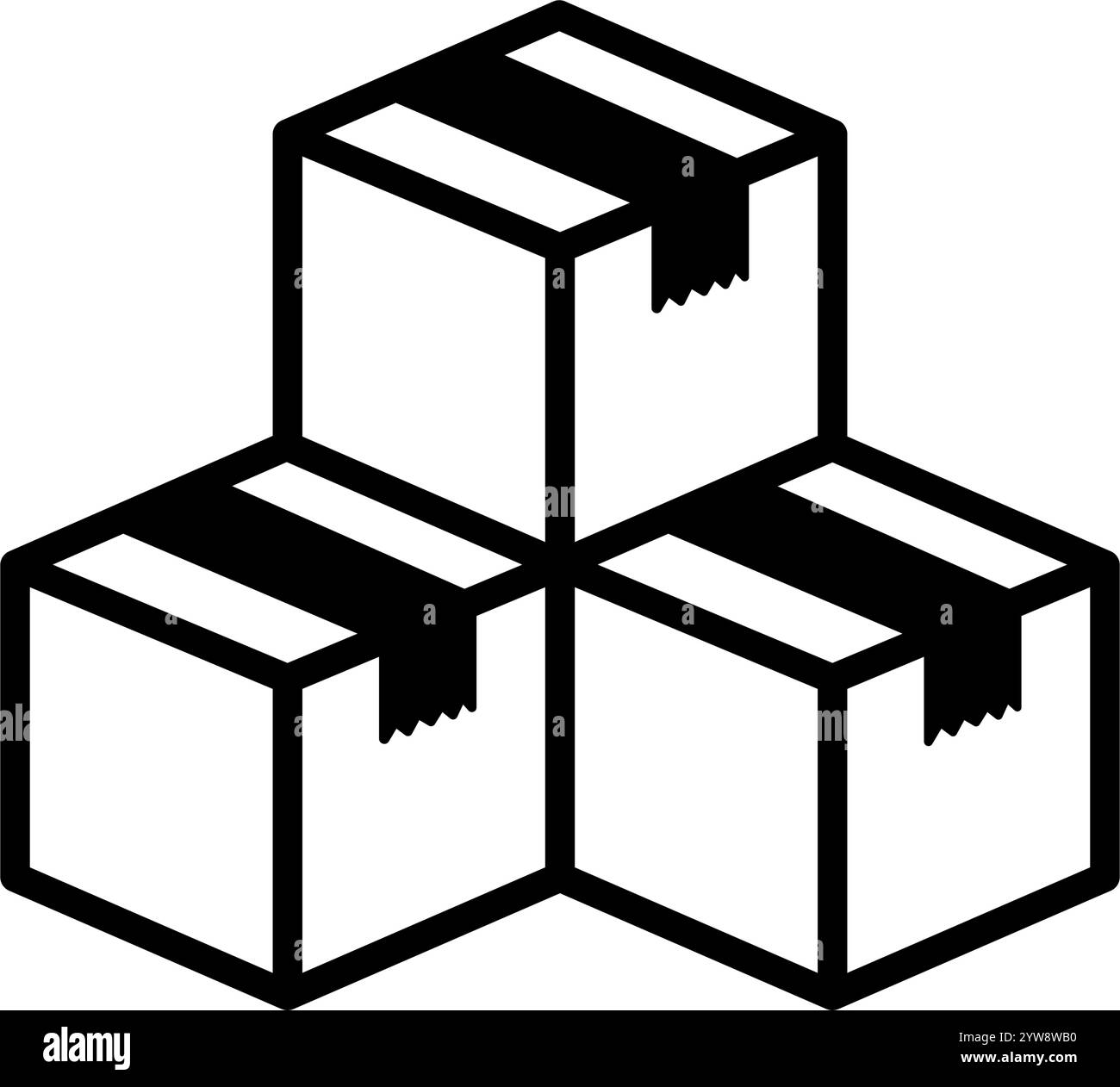 Stacked Cardboard Boxes Vector Icon Illustration Stock Vector Image And Art Alamy