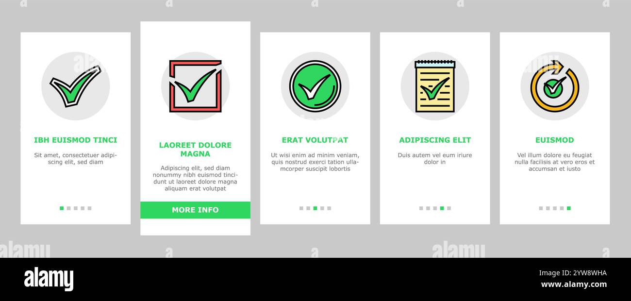 check mark tick ok onboarding icons set vector Stock Vector Image & Art ...