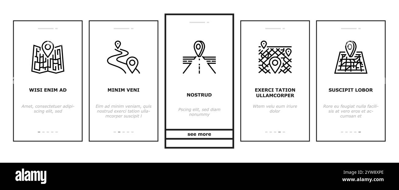 location pin map point onboarding icons set vector Stock Vector Image ...