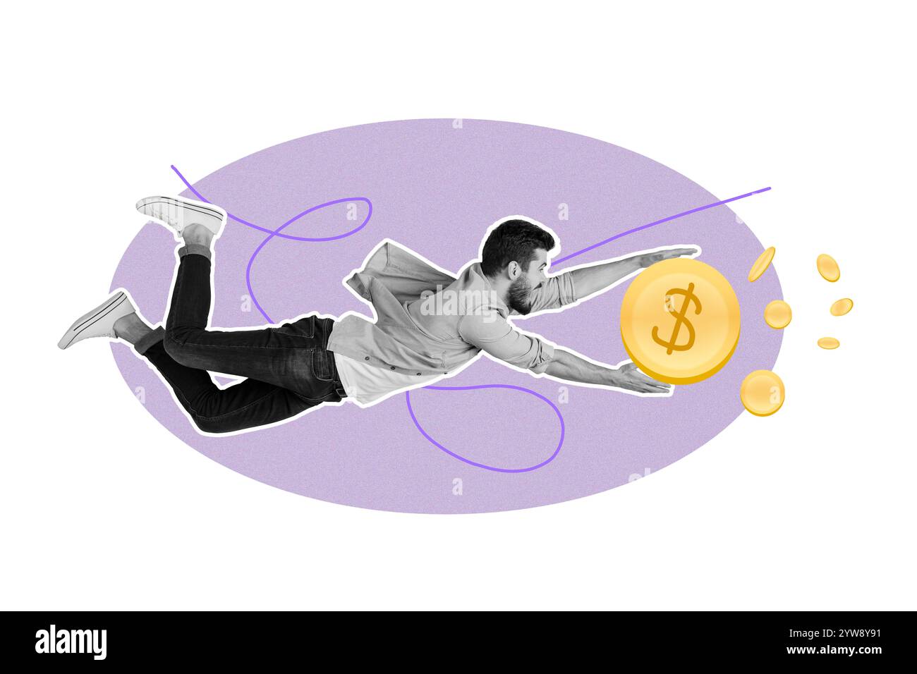 Trend artwork banner sketch photo collage of finance cash investment ...