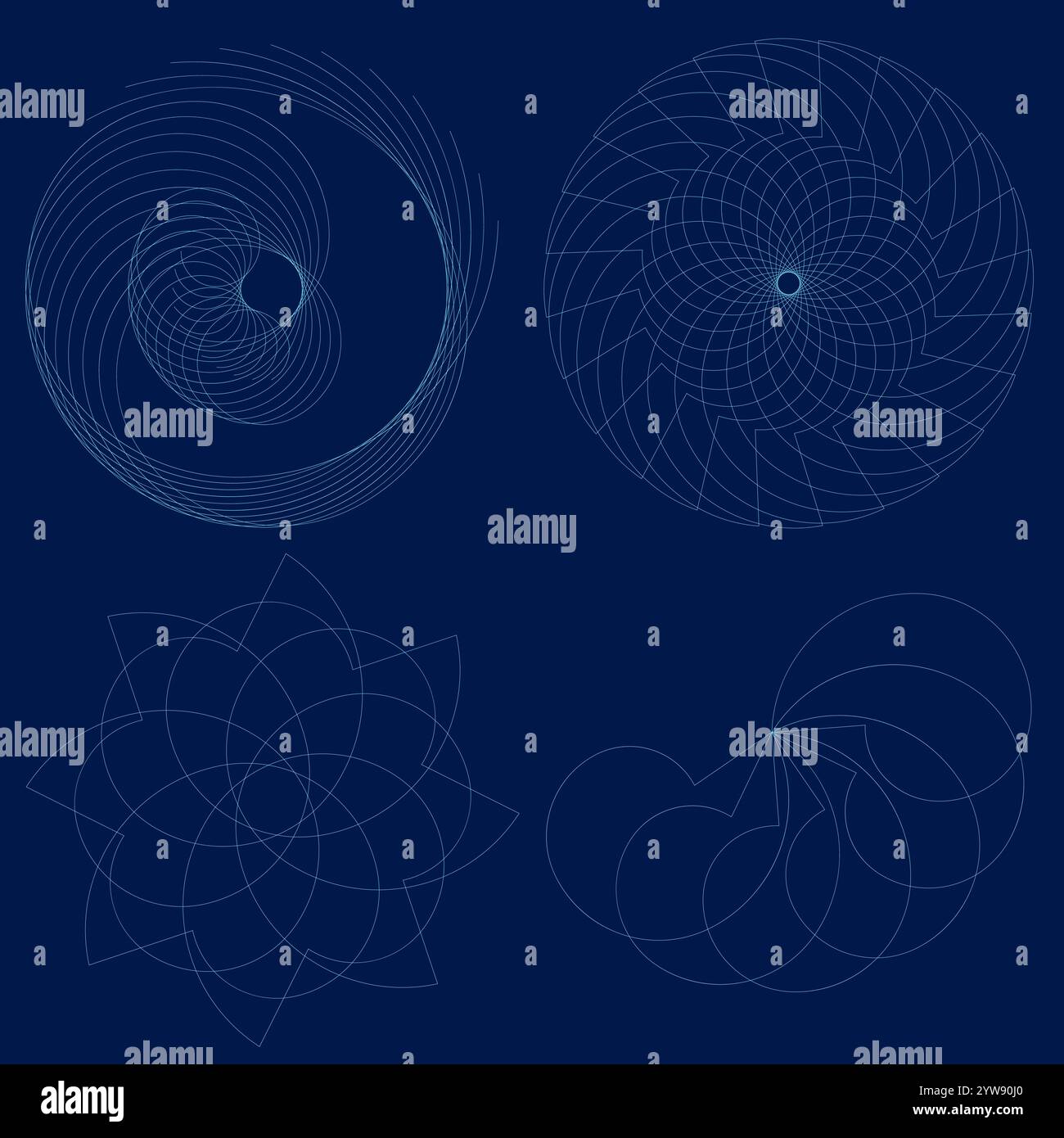 Vector set art deco ornaments line frames, abstract patterns, ornament ...