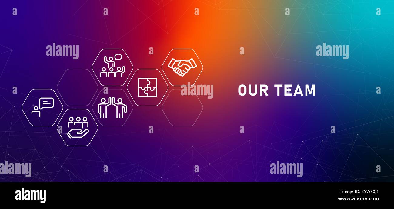 Our team member staff people in company gradients work header teamwork ...