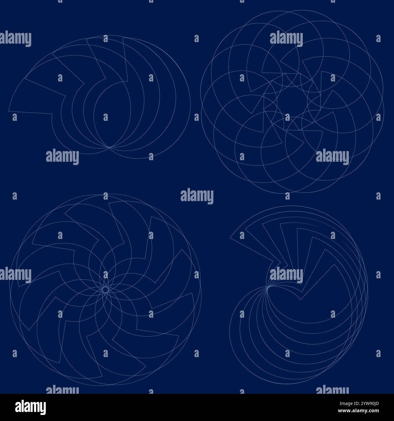 Vector set art deco ornaments line frames, abstract patterns, ornament ...