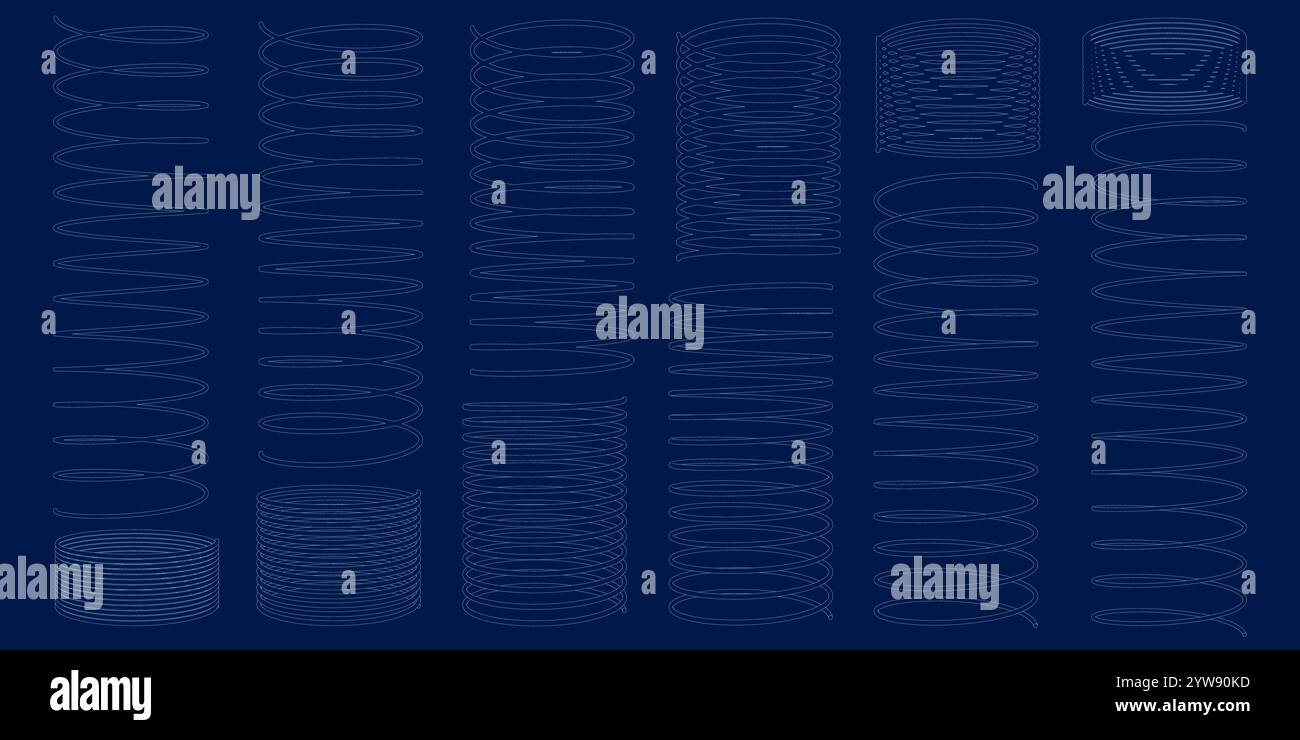 spring contour set. Vector illustration collection Stock Vector Image ...