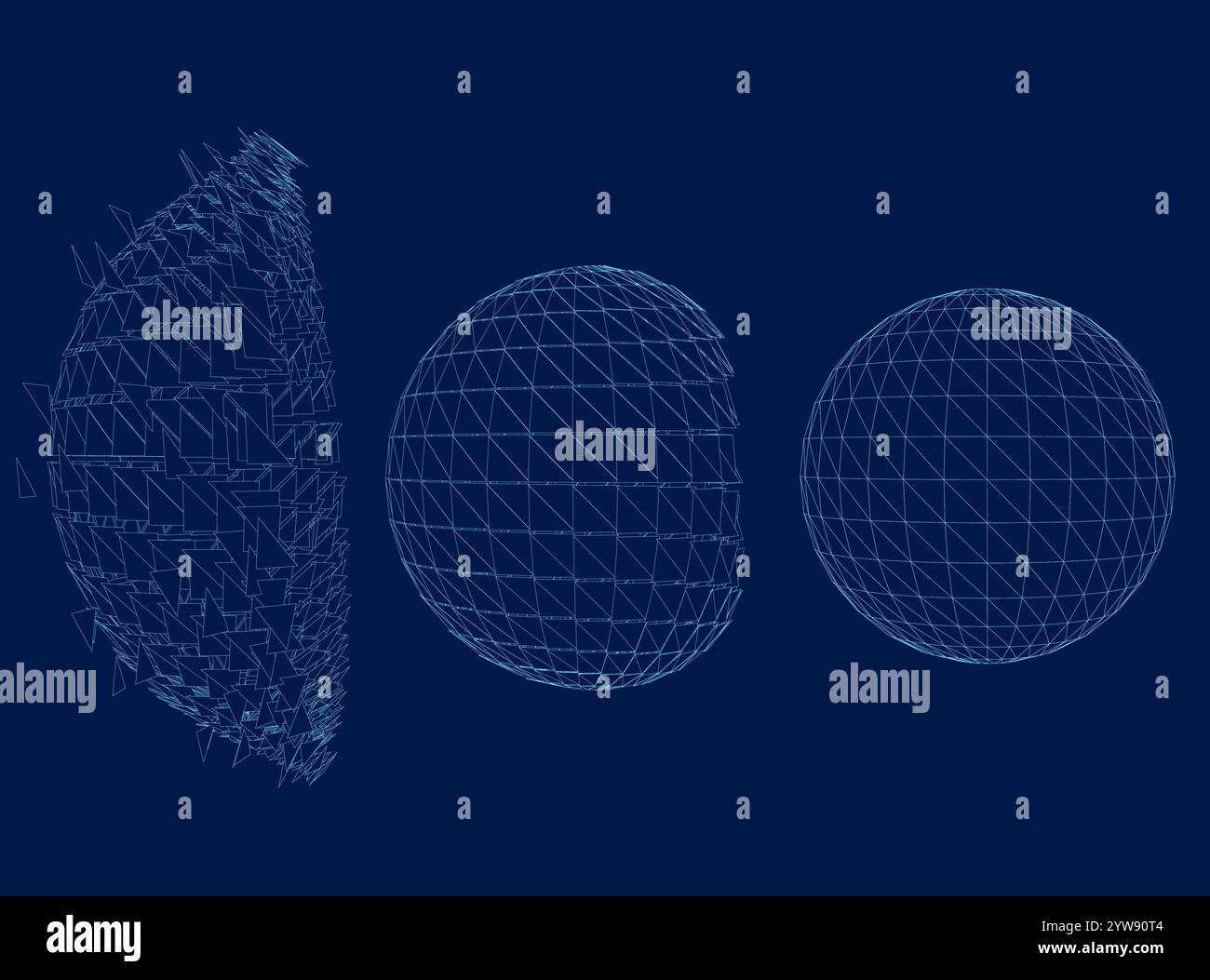 Contour of Sphere collapses from blue lines. Vector illustration Stock ...